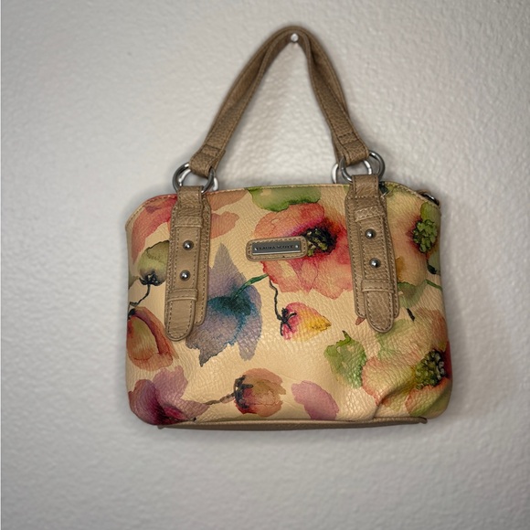 Laura Scott | Bags | Laura Scott Watercolor Floral Satchel Handbag ...